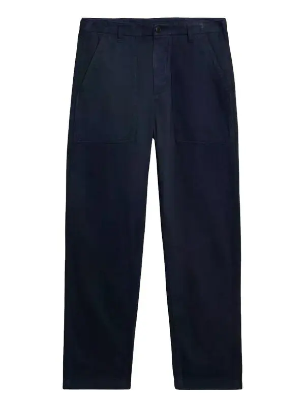 FORTELA Patch-pocket Herringbone Trousers - Blue