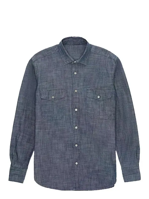 FORTELA Sheep Front-pockets Shirt - Blue