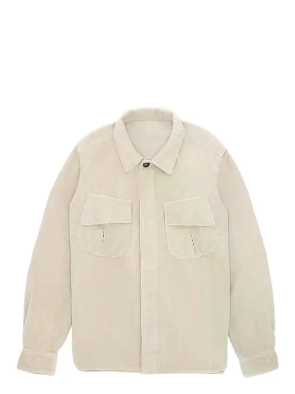 FORTELA Short Corduroy Pocket Overshirt - Neutrals