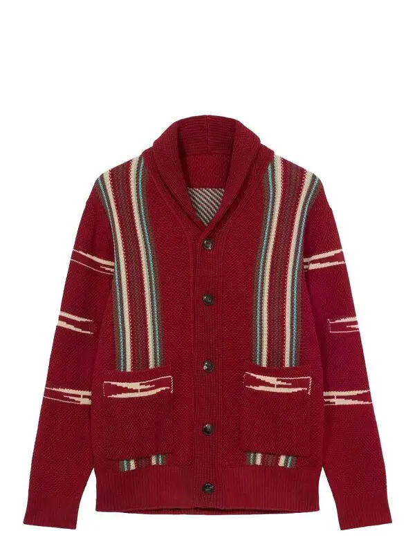 FORTELA Geometric Cardigan - Red