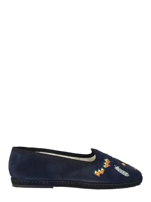 FORTELA Frutate Friulane Embroidered Ballet Flats - Blue