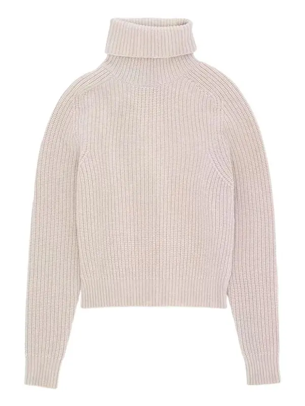 FORTELA Laura Rib Stitch Turtleneck Sweater - Neutrals