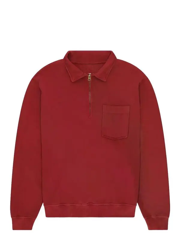 FORTELA Yale Zip-up Chest-pocket Sweatshirt - Red