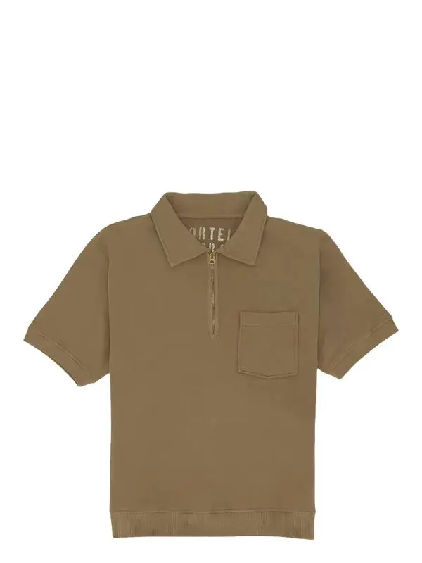 FORTELA Yalepm Zip Pocket Polo Shirt - Brown