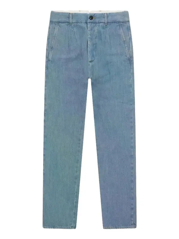 FORTELA Pleated Cotton Jeans - Blue
