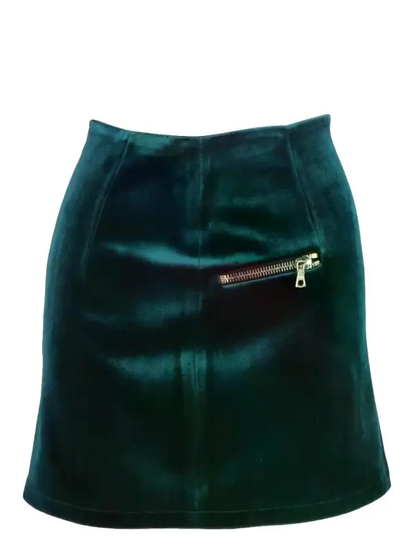 Sandro Janet Velvet Mini Skirt - Green