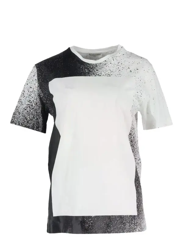 Balenciaga Splash-effect Crew-neck T-shirt - White