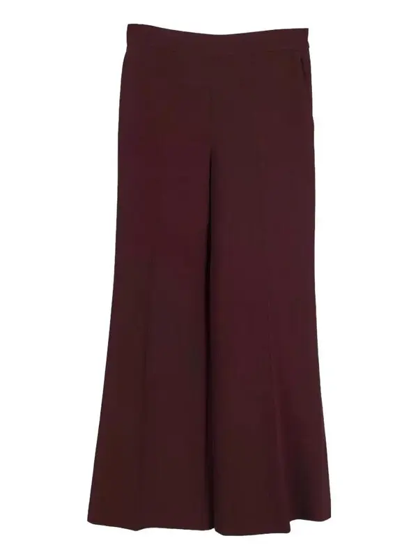 Fendi High-rise Wide-leg Wool Trousers - Red
