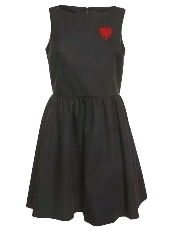 Dior Heart-embroidered Midi Dress - Black