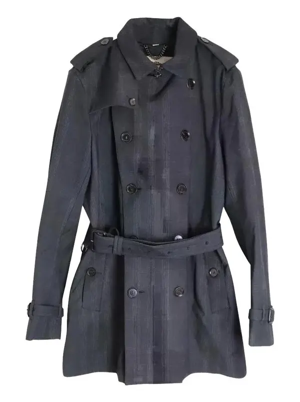 BURBERRY LONDON VINTAGE Vintage Burberry London Double-breasted Belted Coat - Grey