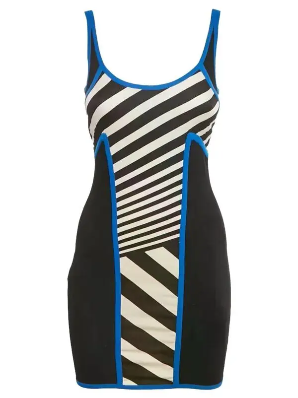 Versace Striped Mini Dress - Black