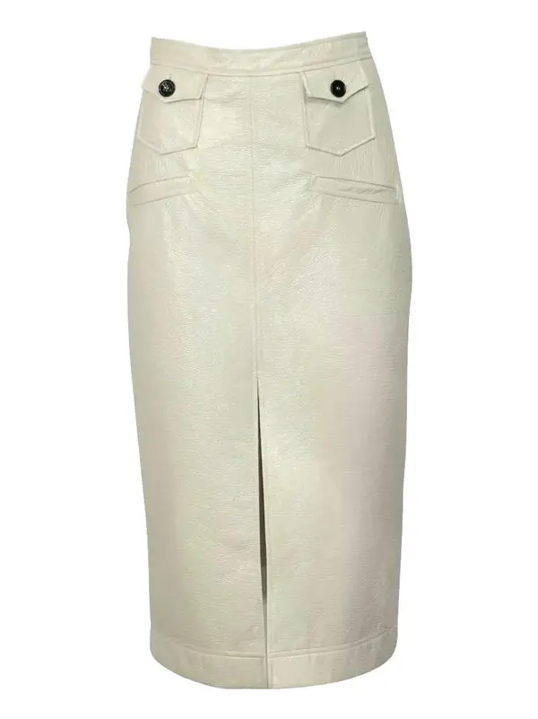 Alexa Chung Flap-pocket Midi Skirt - Neutrals