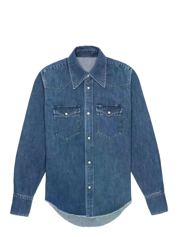 FORTELA Yellowstone Denim Western Shirt - Blue