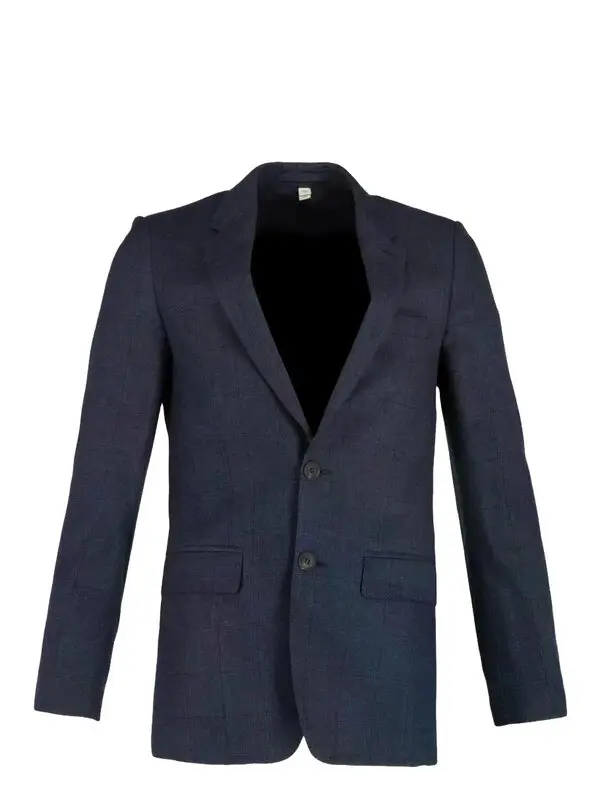 Burberry Checked Single-breasted Blazer - Blue