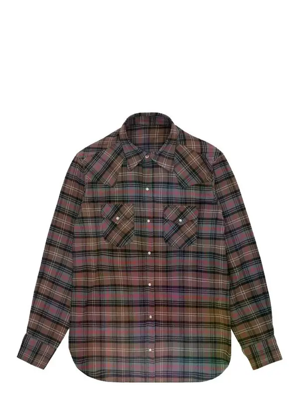 FORTELA Check Pattern Shirt - Brown