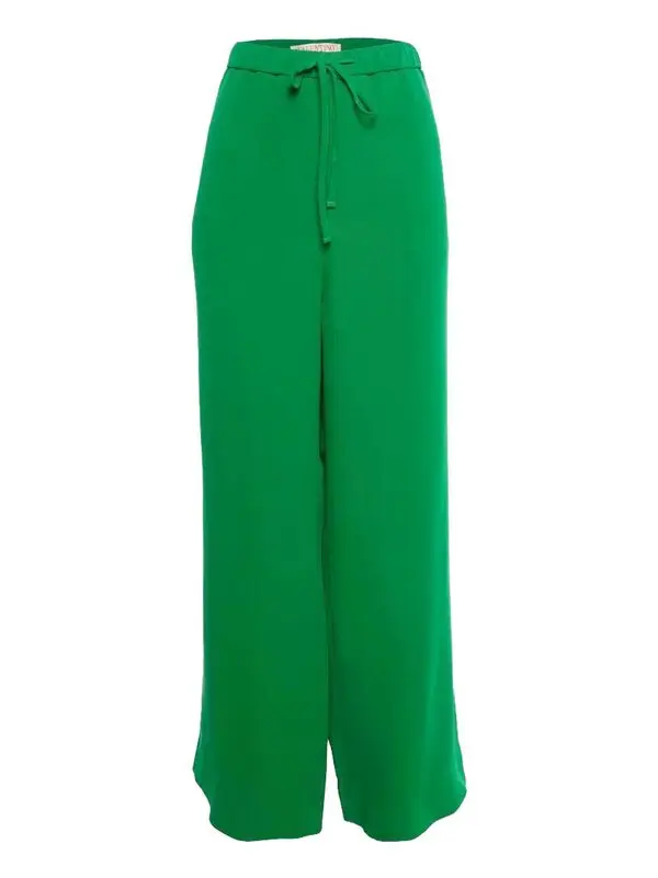 Valentino Garavani Drawstring-waistband Wide-leg Trousers - Green