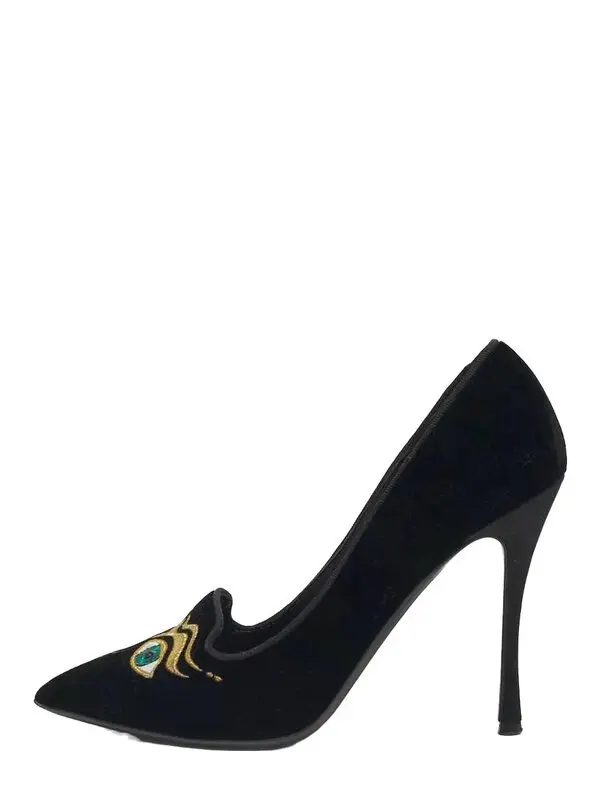 NICHOLAS KIRKWOOD Velvet Embroidery Pumps - Black