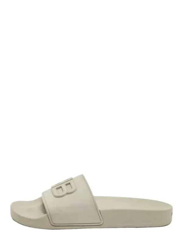 Balenciaga Bb Logo Slides - Neutrals