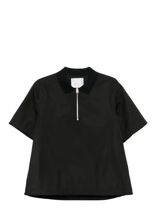 Sacai Cotton Polo Shirt - Black