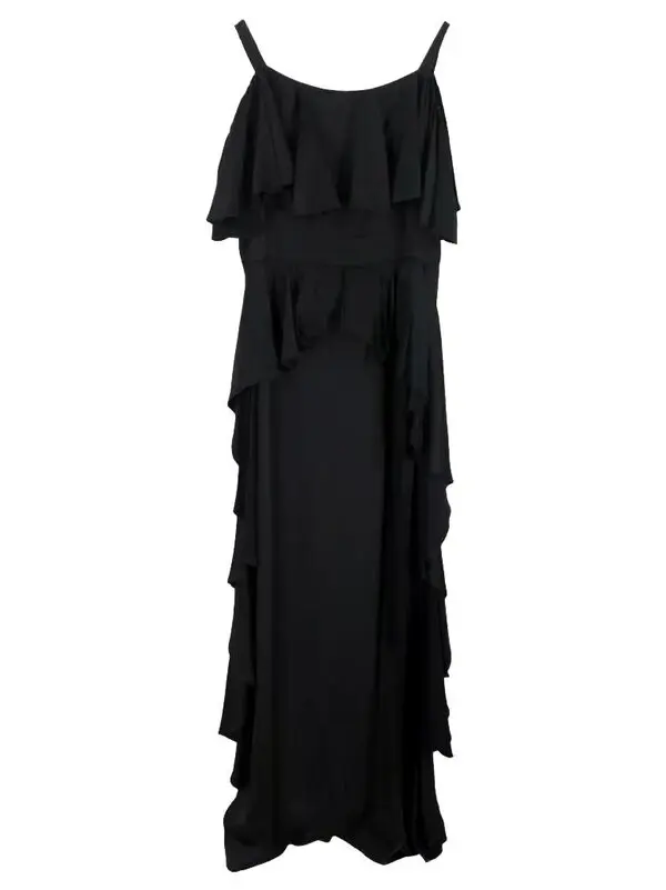 TEMPERLEY LONDON Ruffled Off-shoulder Maxi Dress - Black