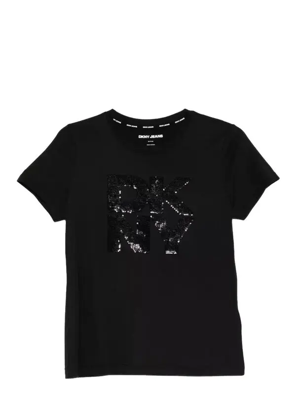 Dkny Sequin Logo T-shirt - Black