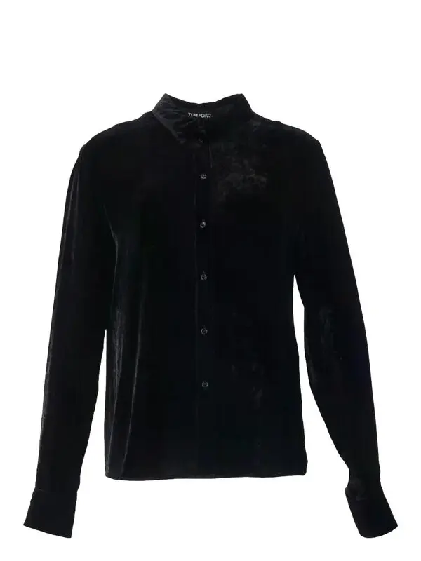 TOM FORD Velvet Long-sleeve Shirt - Black