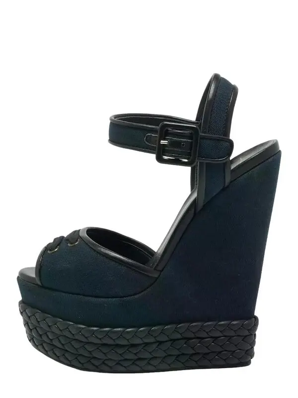 GIUSEPPE ZANOTTI Ankle Strap Wedge Sandals - Blue