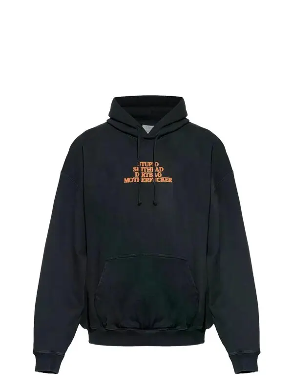 Vetements Printed Hoodie - Black