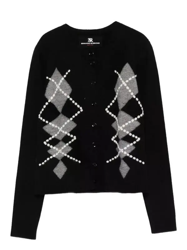 Ermanno Scervino Argyle-motif Cardigan - Black