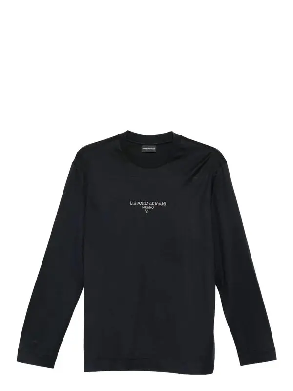 Emporio Armani Logo-detail Long-sleeve T-shirt - Black