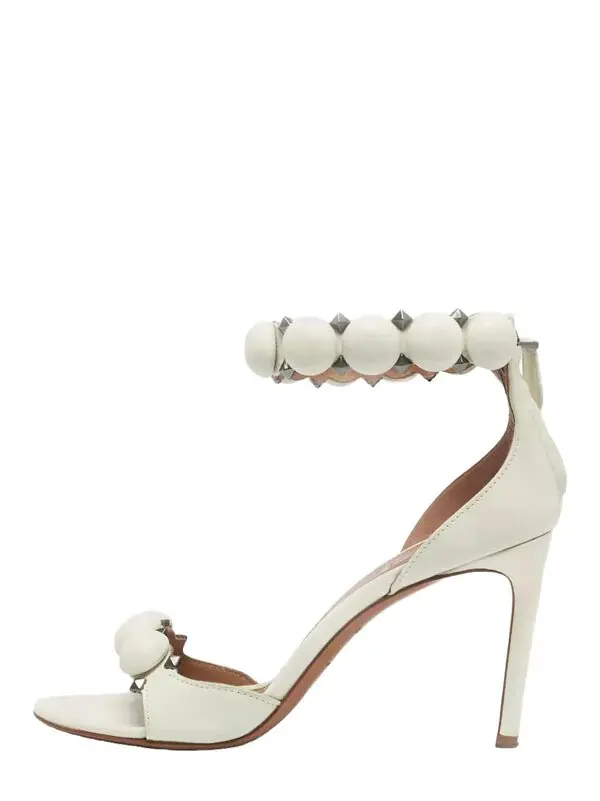 Alaïa Beaded Leather Stiletto Sandals - White