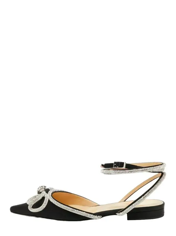 Mach & Mach Satin Bow Sandals - Black