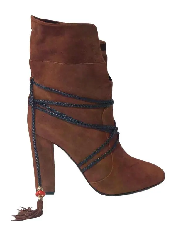 AQUAZZURA Moonshine Suede Boots - Brown