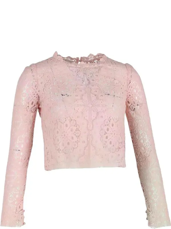 TEMPERLEY LONDON Lace Cropped Top - Pink