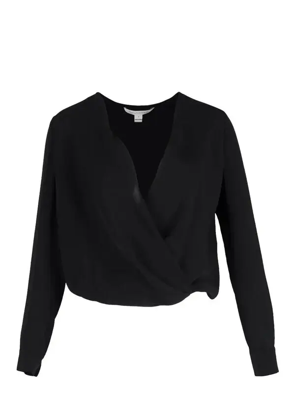 Diane Von Furstenberg Vintage Surpliced Blouse - Black