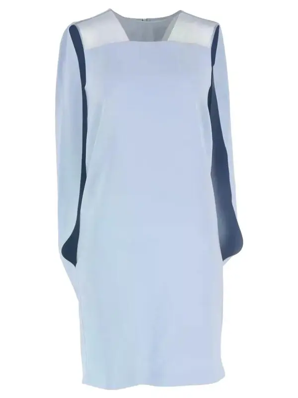 Max Mara Sleeveless Dress With Cape Overlay - Blue