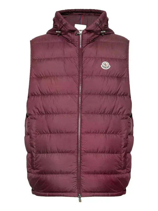 Moncler Quilted Hooded Gilet - Red