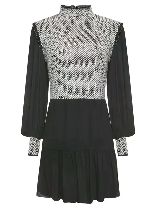Alice + Olivia Embroidered Mini Dress - Black
