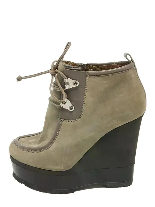 SERGIO ROSSI Platform Lace-up Boots - Grey