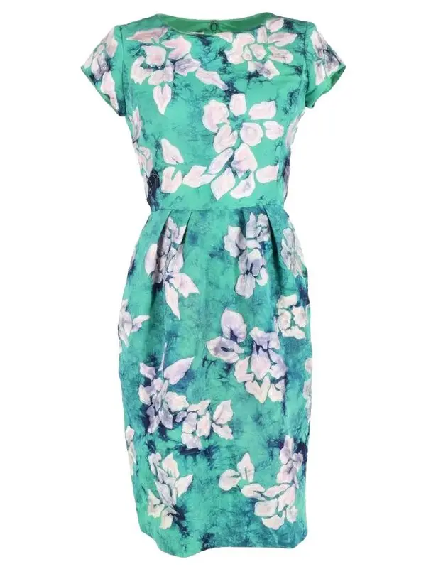 Oscar De La Renta Floral Pencil-skirt Midi Dress - Green
