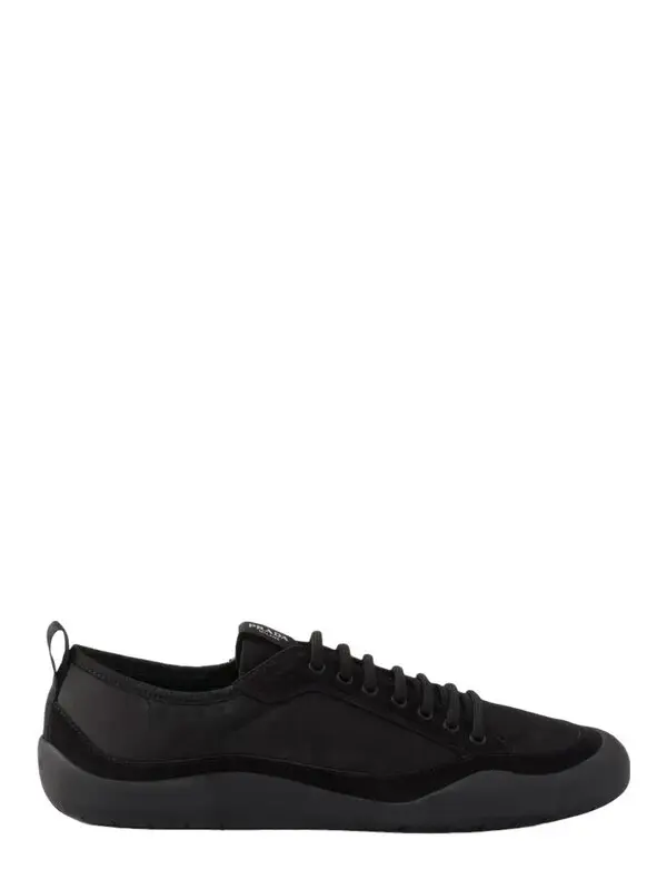 Prada Speedrock Laced Suede Sneakers - Black
