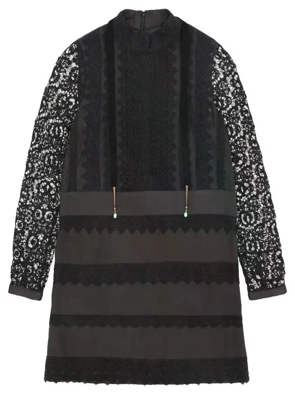 FORTELA Gervaise Crochet Mini Dress - Black