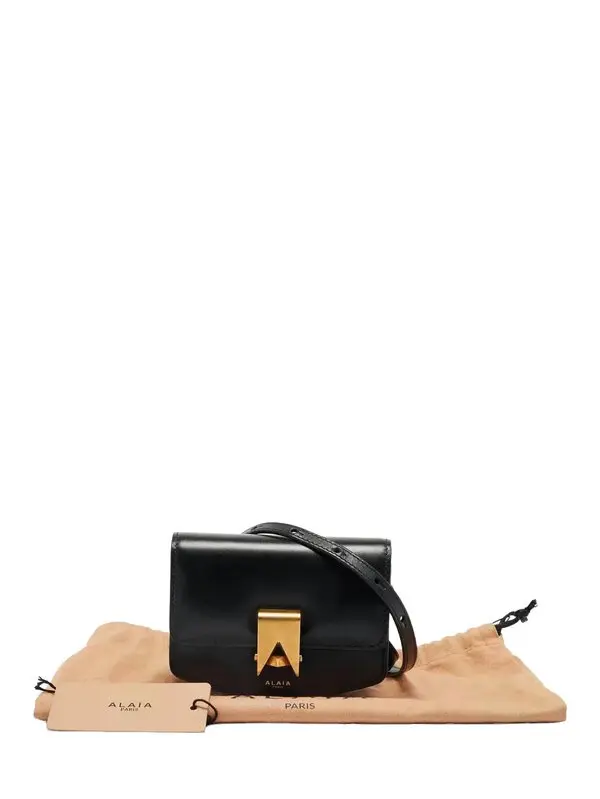 Alaïa Le Papa Leather Clasp Mini Bag - Black