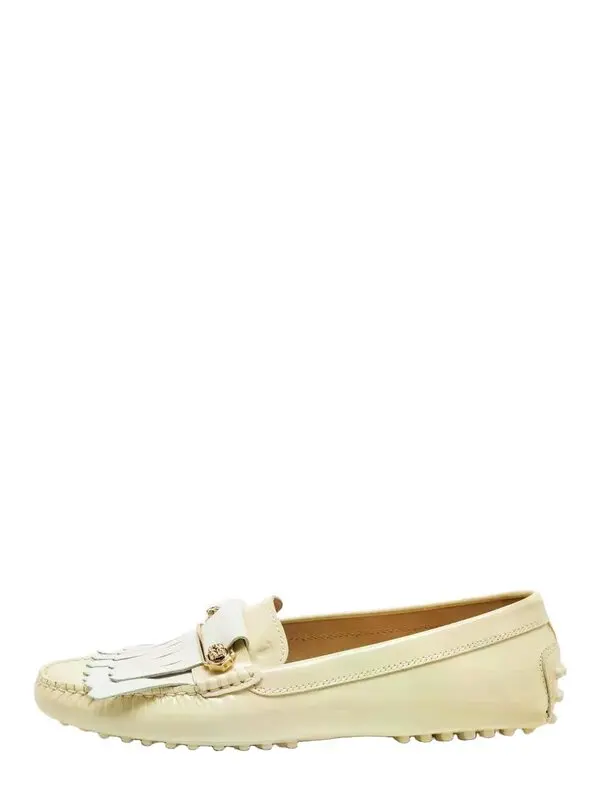 TOD'S Fringed Leather Loafers - Yellow