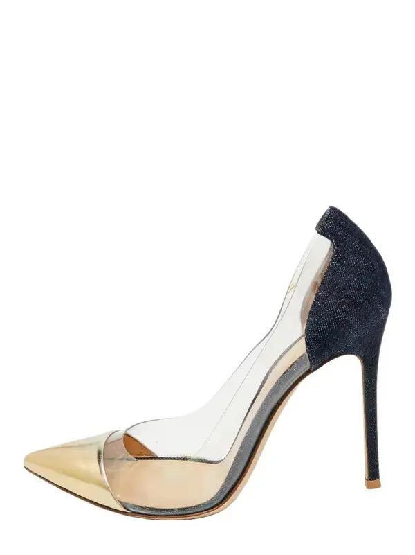 GIANVITO ROSSI Patent Leather Pumps With Clear Panels - White