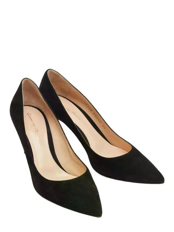 GIANVITO ROSSI Suede Pointed Pumps - Black