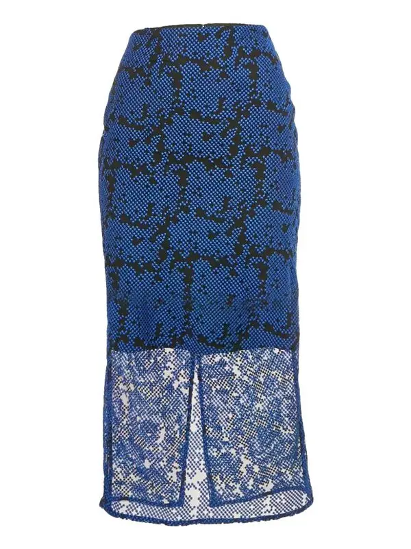 Diane Von Furstenberg Embroidered Midi Skirt - Blue