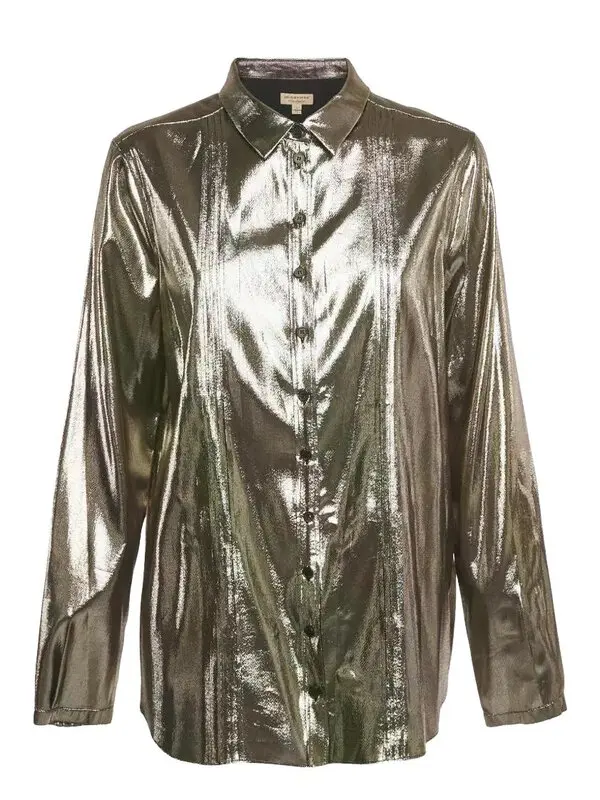 Burberry Metallic Pleated Top - Grey