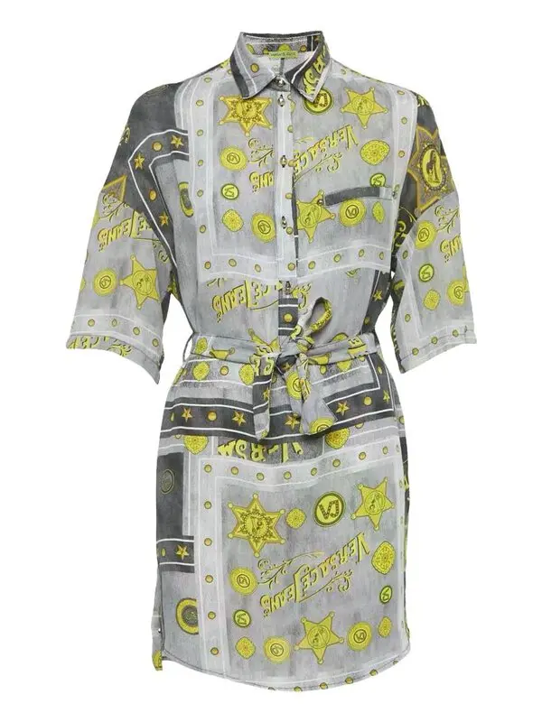 Versace Printed Tunic Top - Grey