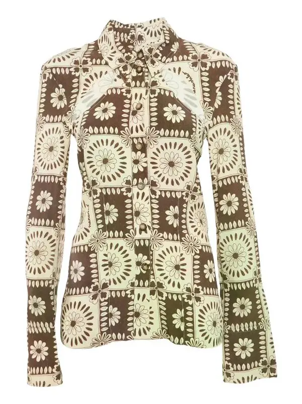 Nanushka Floral-print Top - Neutrals